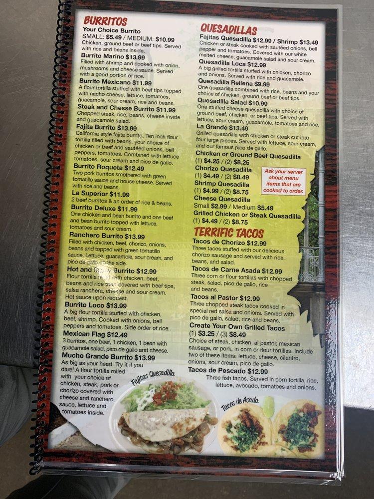 Menu at San Marco's Mexican Restaurant Bar And Grill, Whitehall