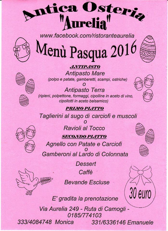 Menu da Antica Osteria Aurelia ristorante, Ruta