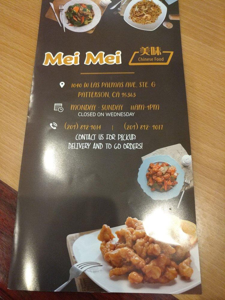 Menu at Mei Mei restaurant, Patterson