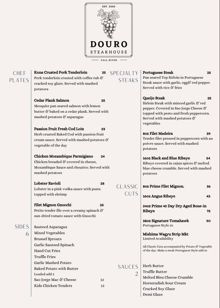 Menu at Towne House Fall River / Douro Steakhouse, Fall River