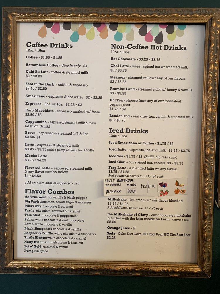 Menu at True West Coffee cafe, Hamilton, 313 Main St