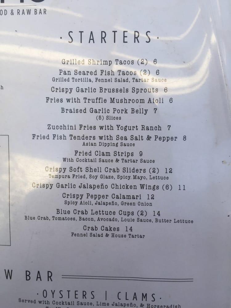 Menu at EMC Seafood & Raw Bar, Los Angeles, Topanga Canyon Blvd #1695