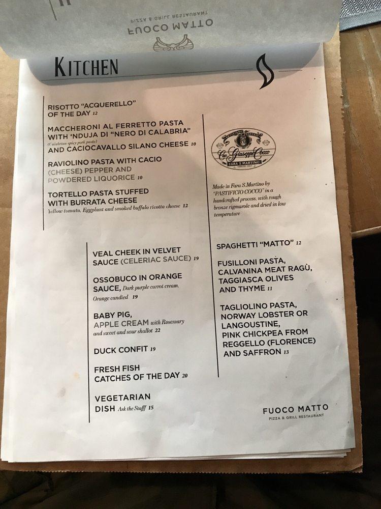 Speisekarte von Fuoco Matto steakhaus, Florenz