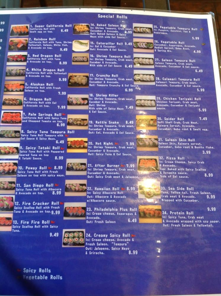 Menu at Ichizen Sushi and Japanese Cuisine restaurant, Poway, Poway Rd