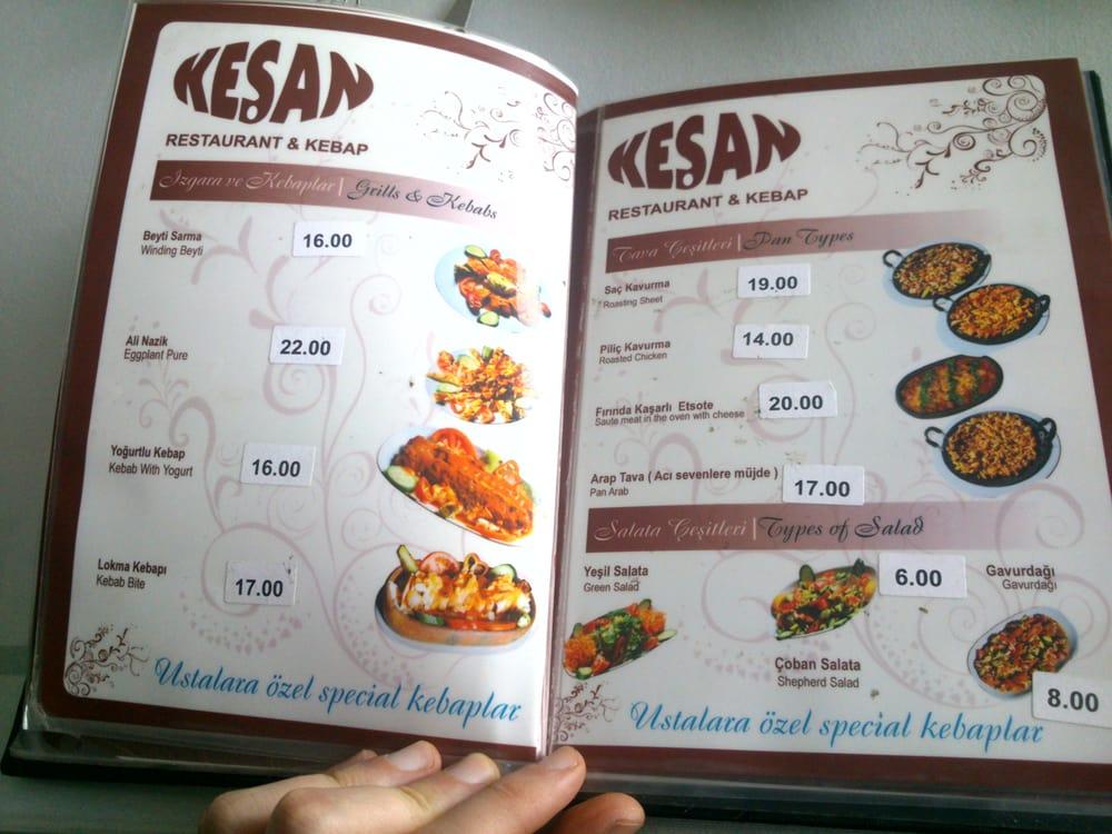 Menu at Keşan Restoran, Ereğli