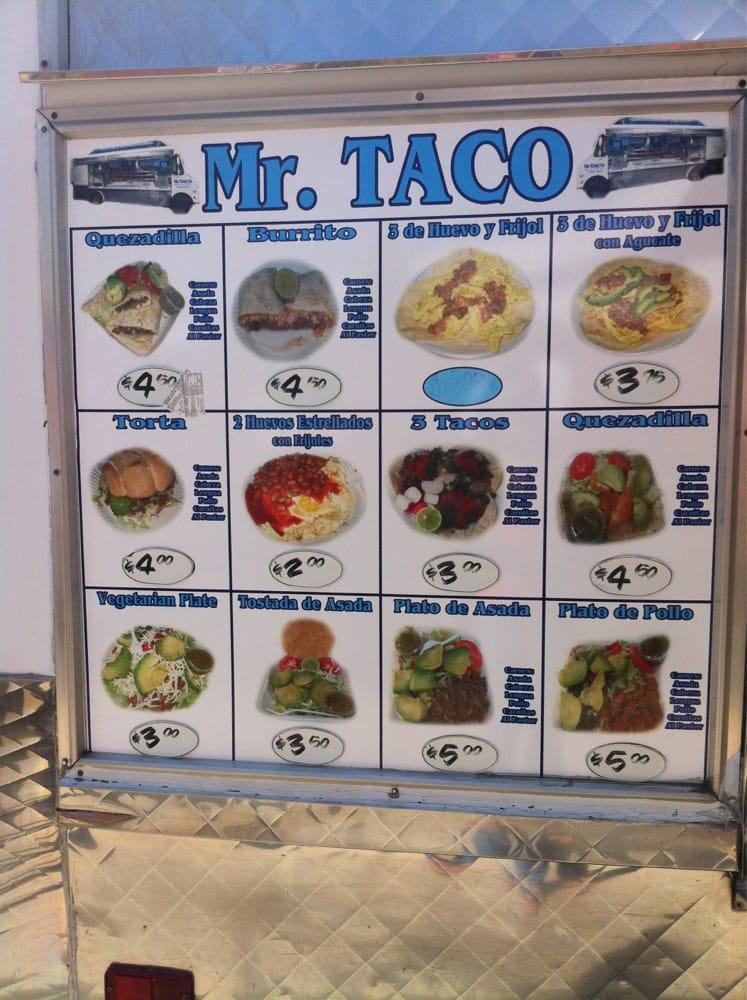 Menu at Mr Taco, Los Angeles, -1552 Eastlake Ave