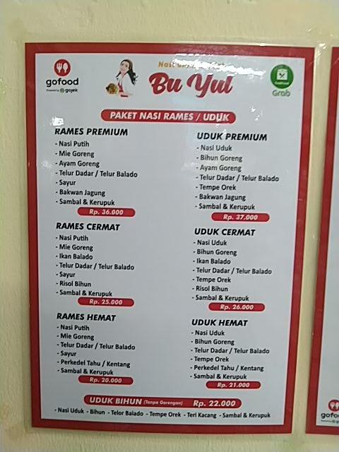 Menu at Nasi Ulam Bu Yul cabang Gading Serpong restaurant, Cihuni