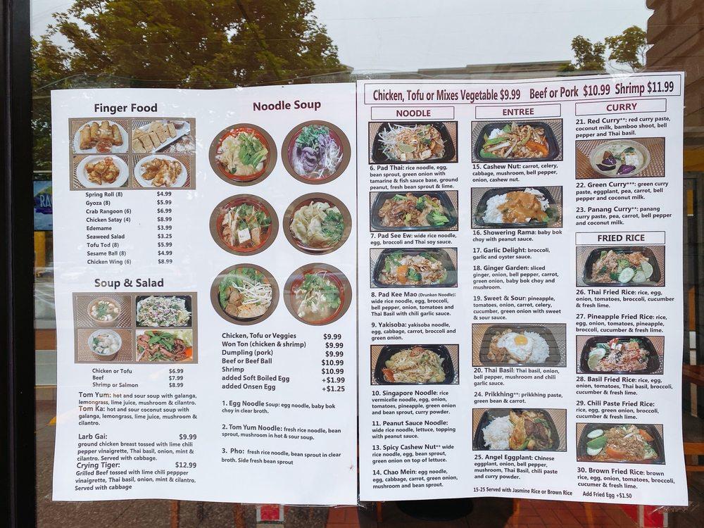 Menu at Racha Go restaurant, Bellevue