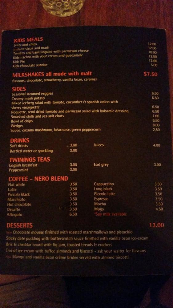 Menu at Firehouse Grill steakhouse, Mortdale
