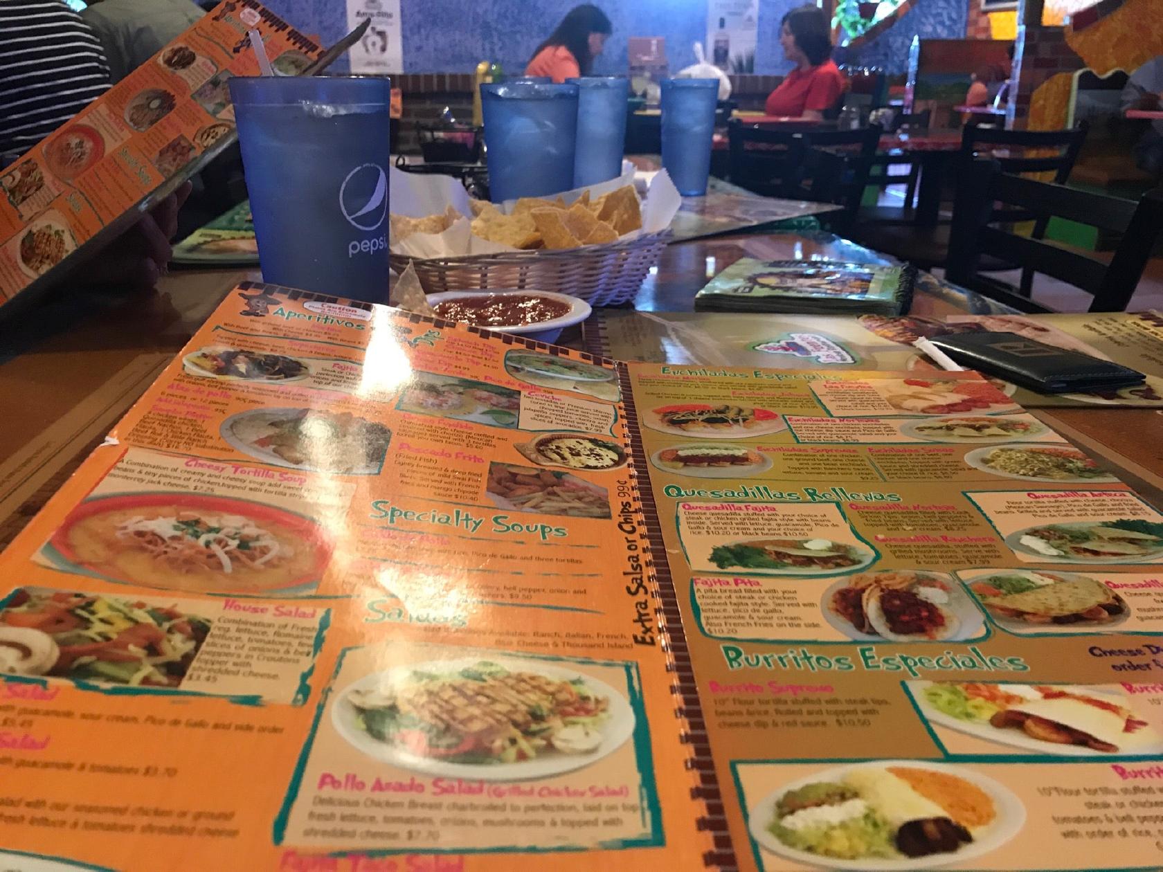 Menu at Las Fuentes restaurant, Florissant