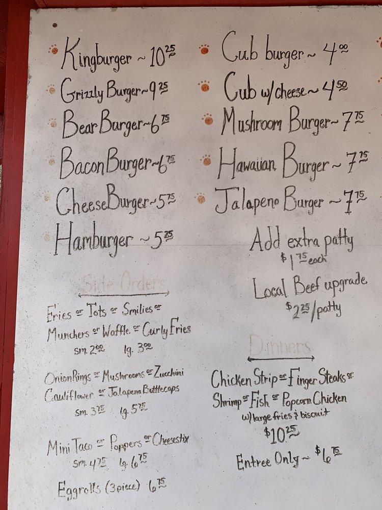 Carta del restaurante Little Bear Drive-In, Wallowa