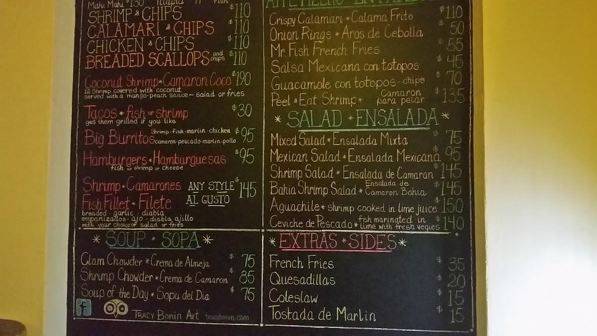 Menu at Mr. & Mrs. Fish restaurant, Bucerías