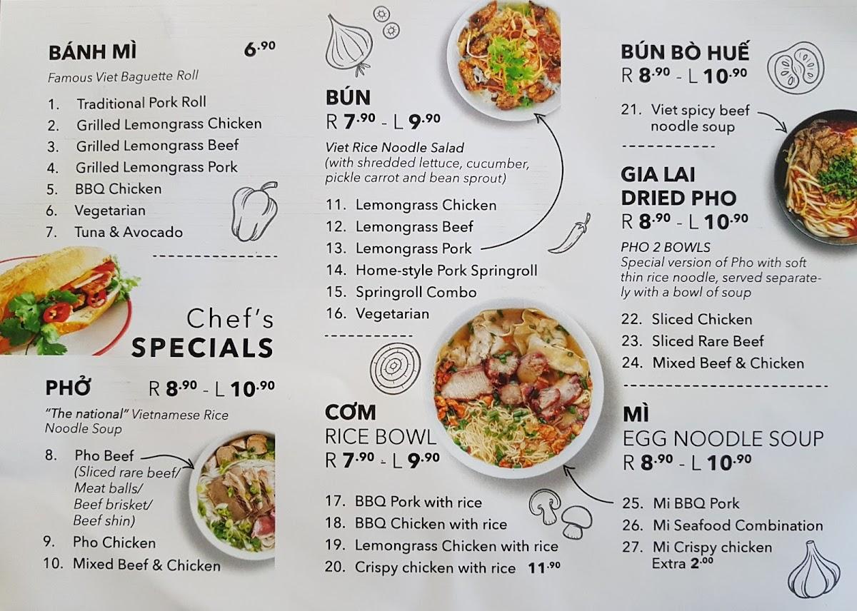 Menu at Viet Fresh Rolls restaurant, Springwood