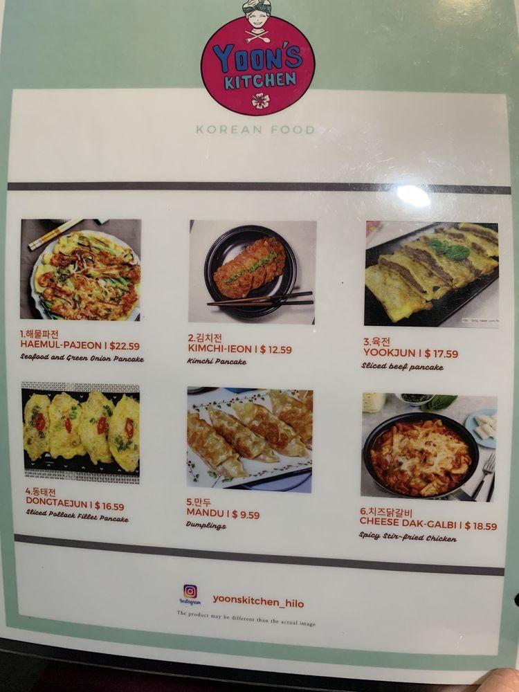 Menu at Yoon's Kitchen Korean Food & Chicken restaurant, Hilo