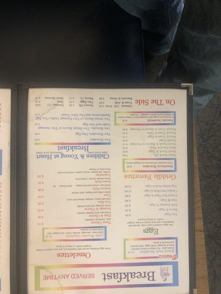 Menu at Little Wonder Cafe, Richfield