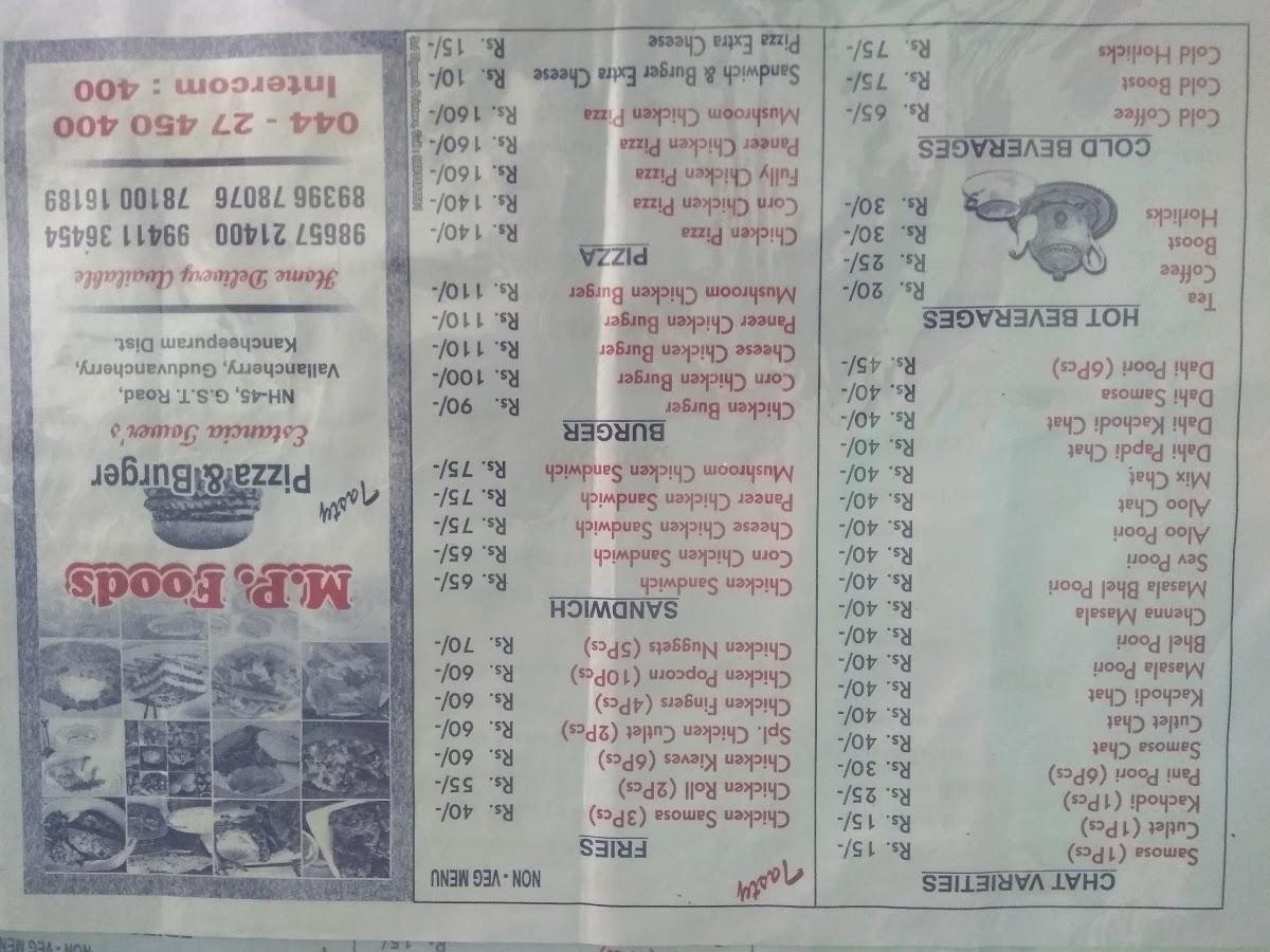 Menu at M.P. Foods, Kattankulathur