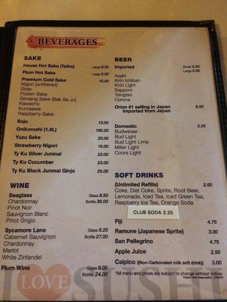 Menu at I Love Sushi restaurant, Henderson, S Eastern Ave