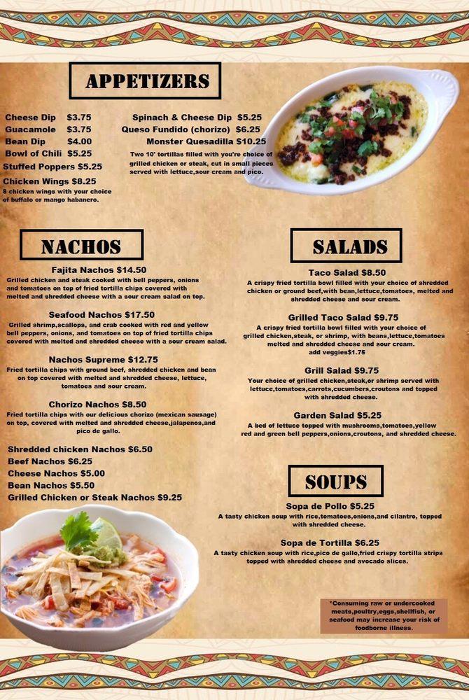 Menu at Casamigos Tilton restaurant, Tilton