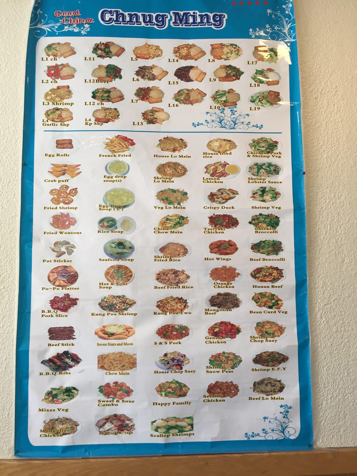 Menu at Chung Ming Chinese Restaurant, Glendale