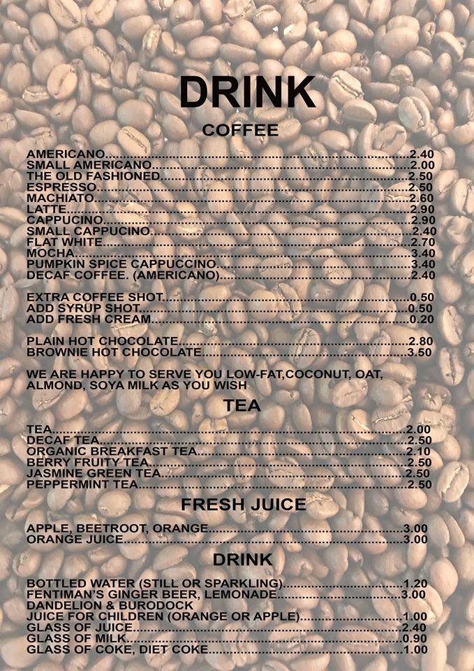 Menu at Coffee Break With Barbara, Monaghan