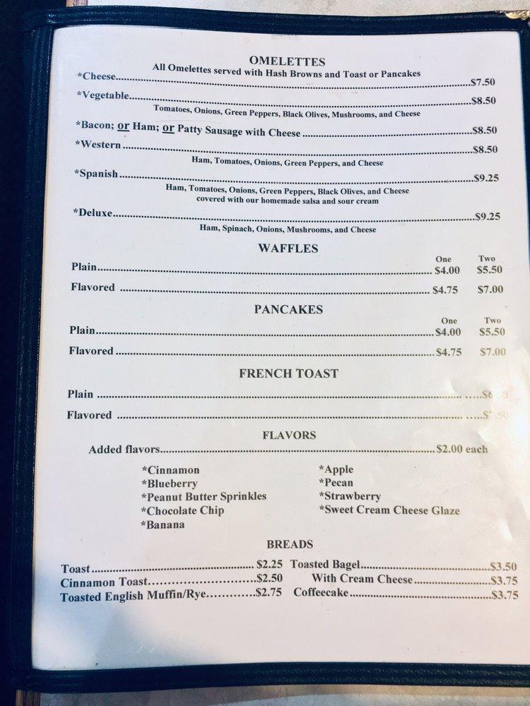 Menu at Pheasant Run restaurant, Hays