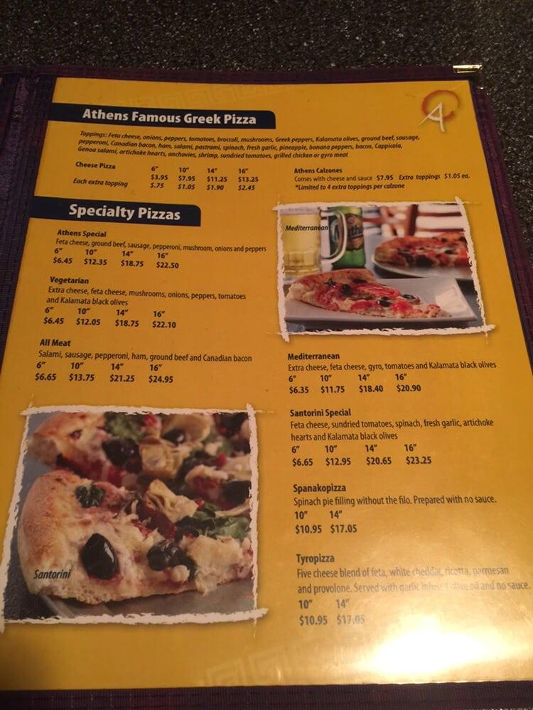 Menu at Athens Pizza pizzeria, Decatur, Clairmont Rd