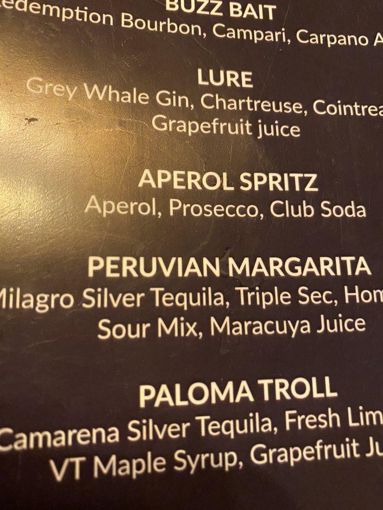 Menu at Big Fish Seafood Grill restaurant, Stowe