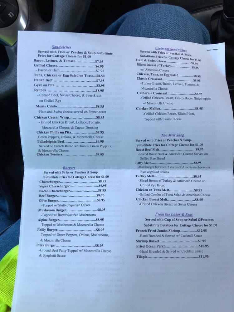 Menu at Corner Cafe, Peotone