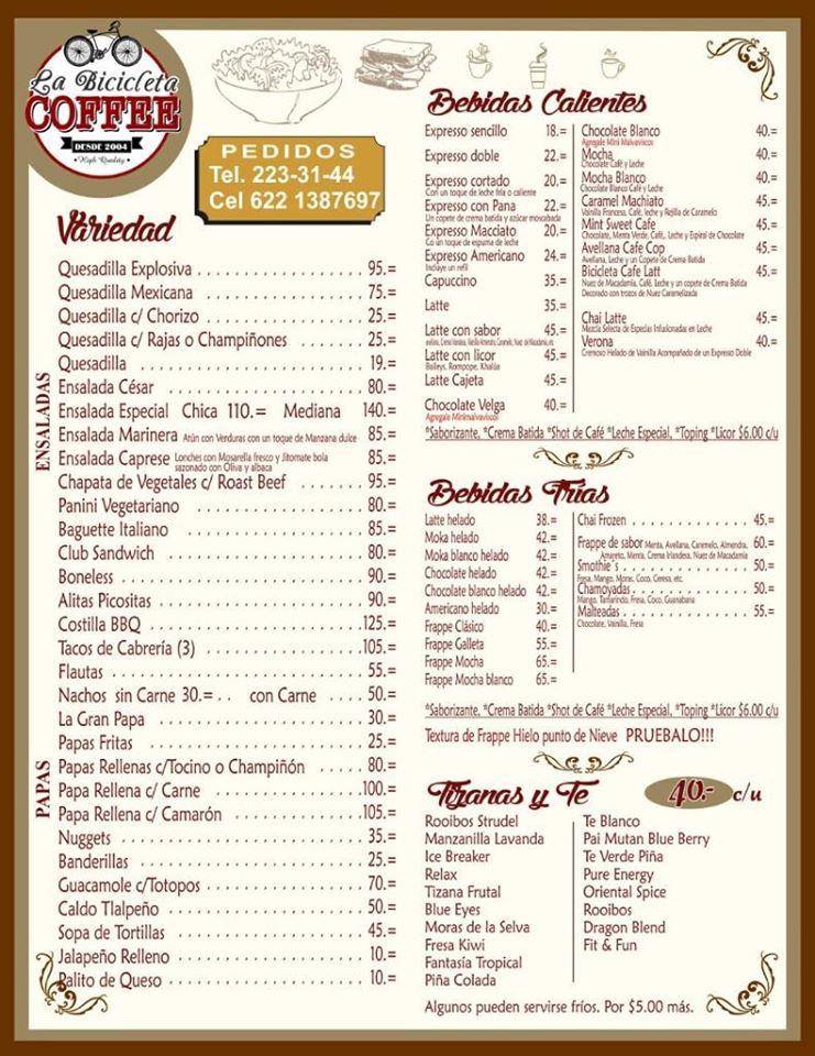 Menu at La Gran Torta restaurant, Empalme, Hidalgo 94