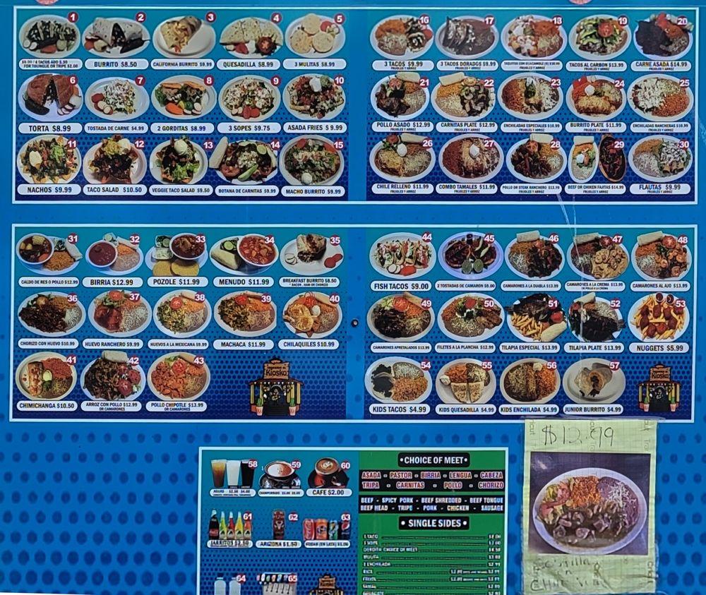 Menu at El Kiosko restaurant, Oak Harbor