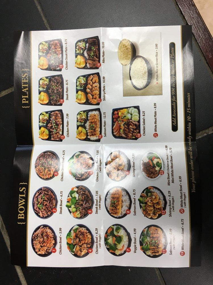Menu at Top Grill Teriyaki Bowl restaurant, Murrieta