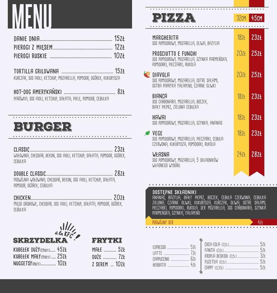 Menu at Bistro Aioli pizzeria, Raba Wyżna