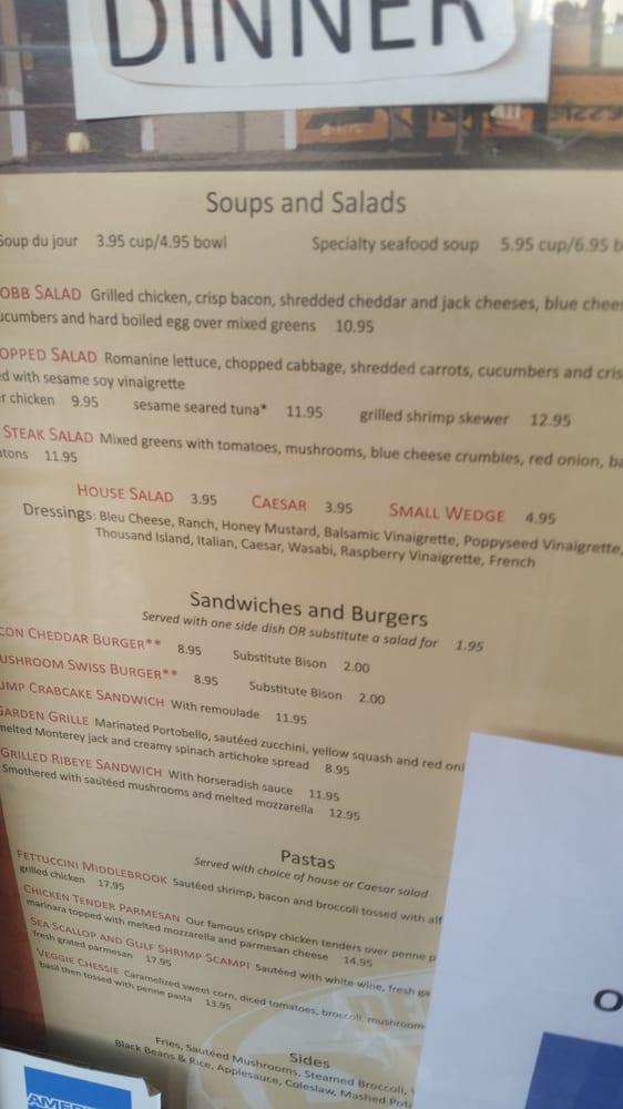 Menu at Depot Grille steakhouse, Staunton