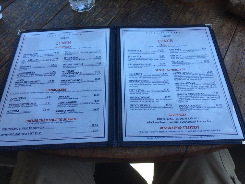 Menu at Spirit of San Luis Restaurant, San Luis Obispo