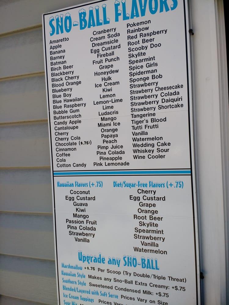 Menu at The Eskimo Shack desserts, Baltimore