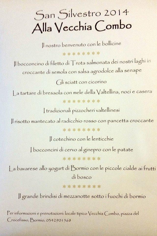 Menu at Ristorante Vecchia Combo, Bormio