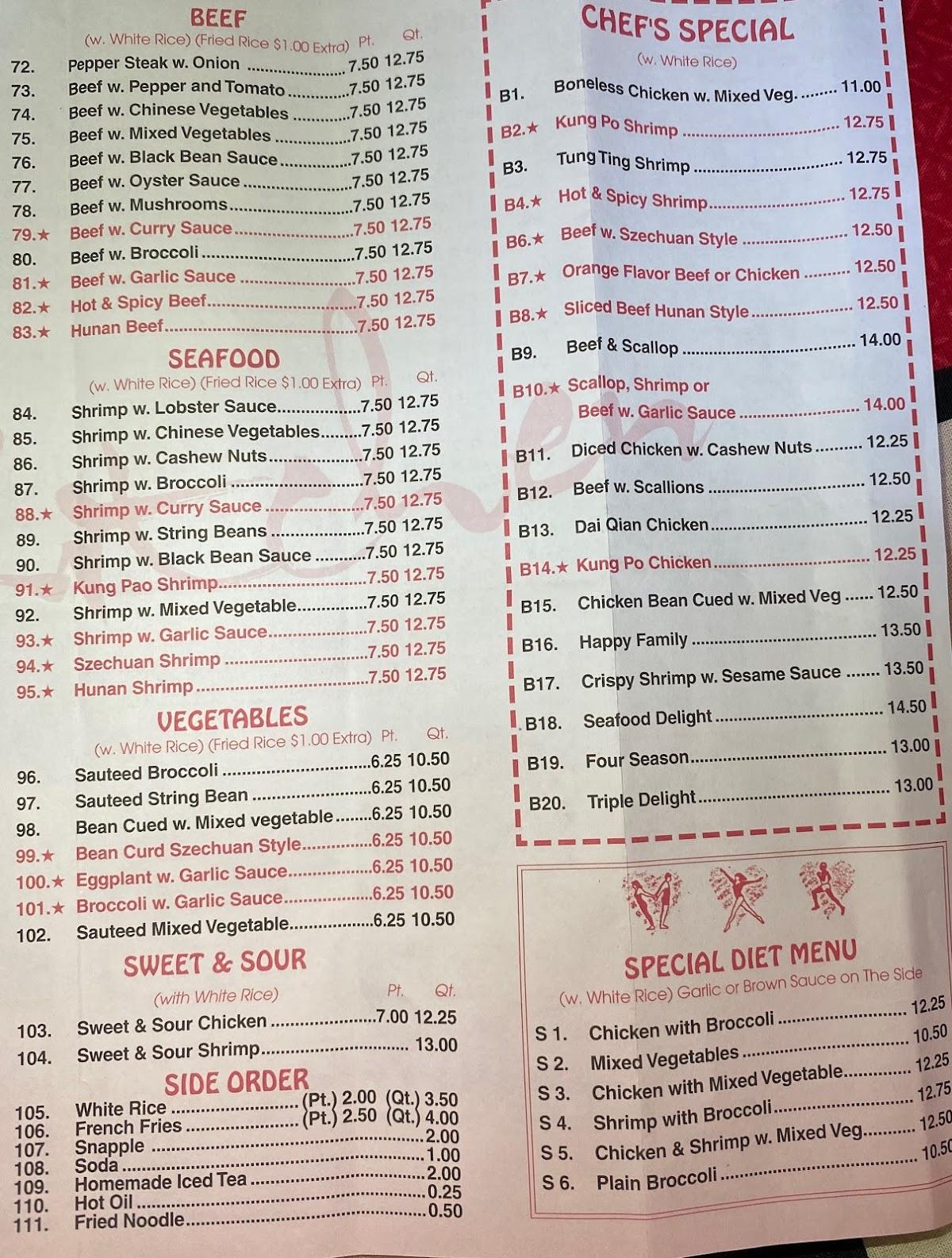Menu at Asia Kitchen restaurant, New York City, 87-46 Britton Ave