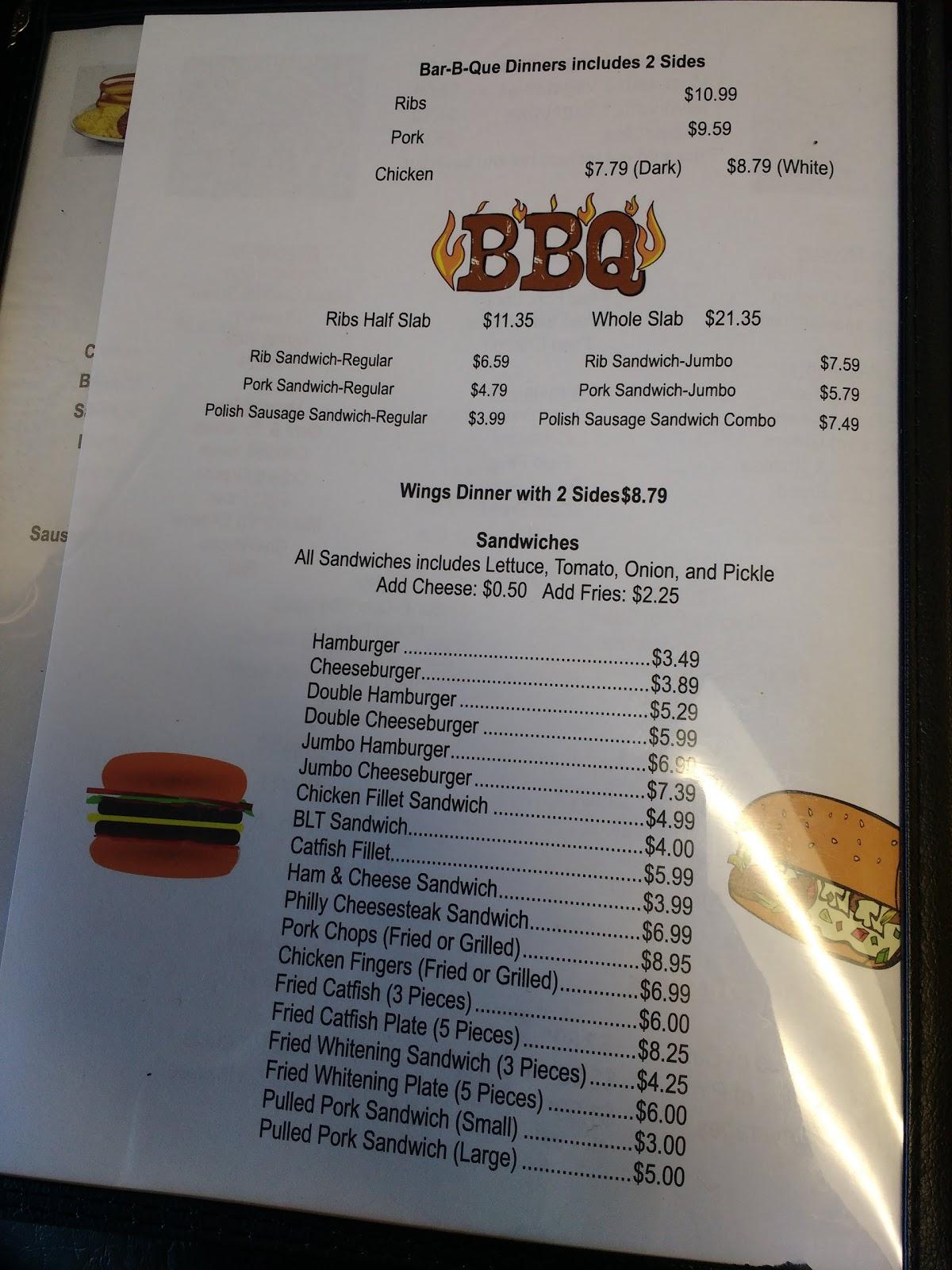 Menu at Brookwood BBQ Cafe, Brookwood
