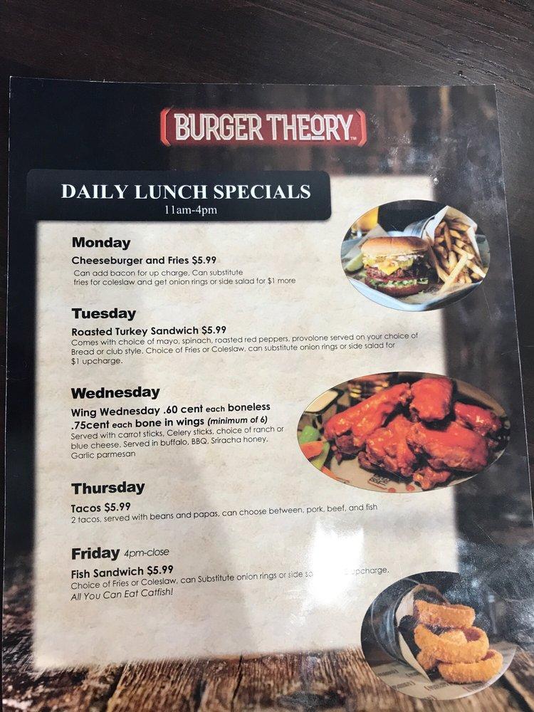 Menu at Burger Theory - Grill & Bar, Lubbock