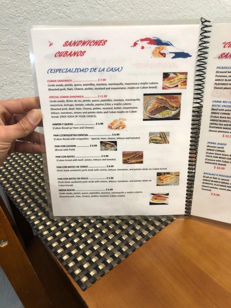 Menu at Cuban Sandwiches, Bunnell, E Moody Blvd Ste F7