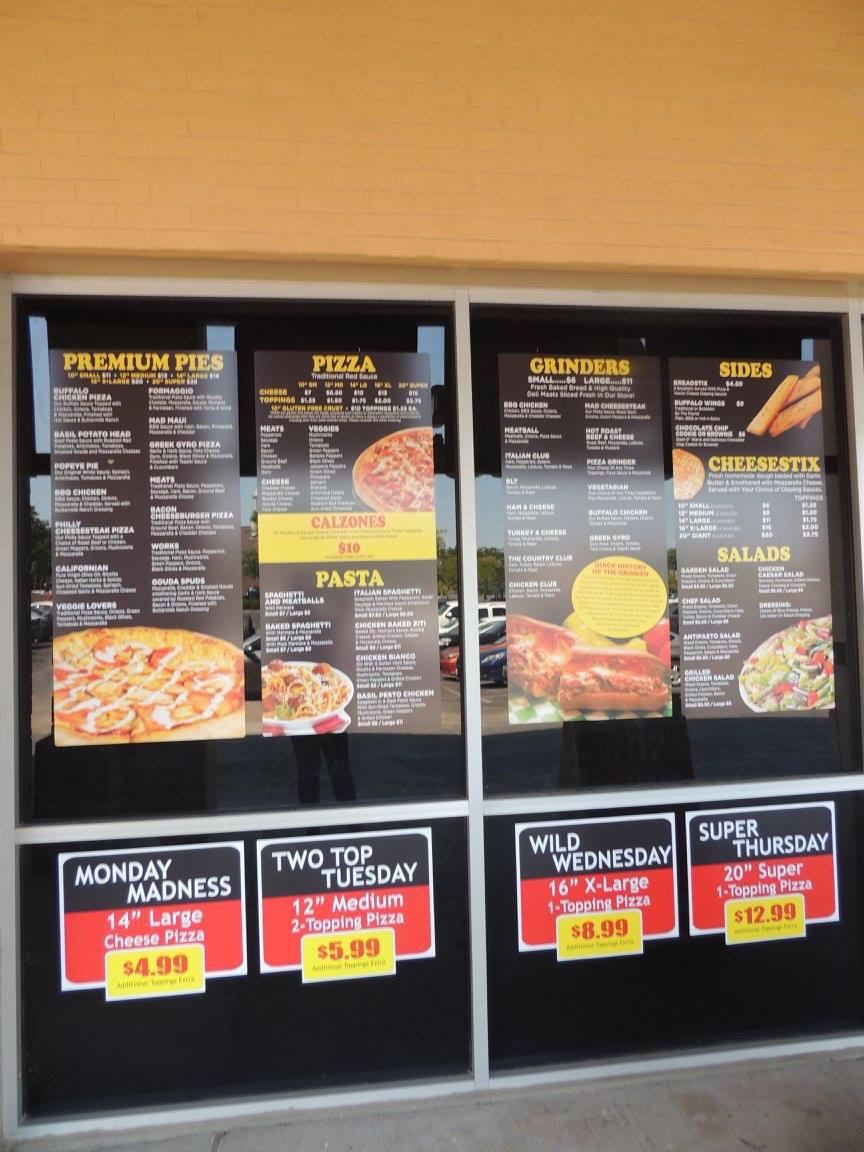 Menu at Mad Mushroom pizzeria, Richmond, 626 University Shopping Plaza