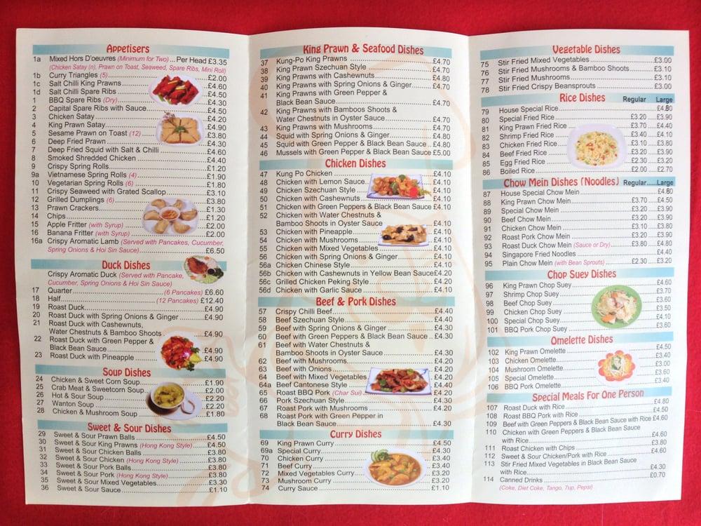 Menu at Man Ho China City fast food, London
