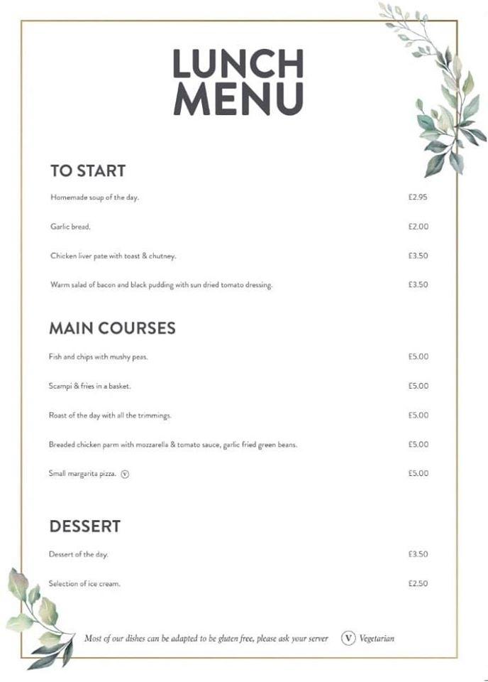 Menu at The Whitestone pub & bar, Nuneaton