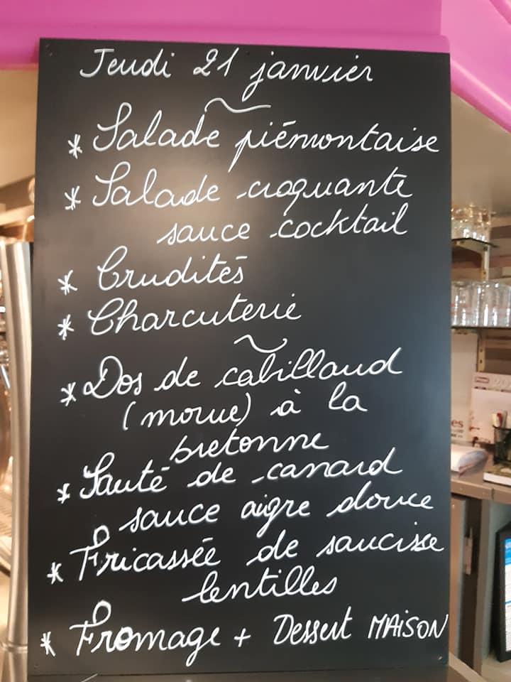 Menu au Chez Toto restaurant, Boufféré