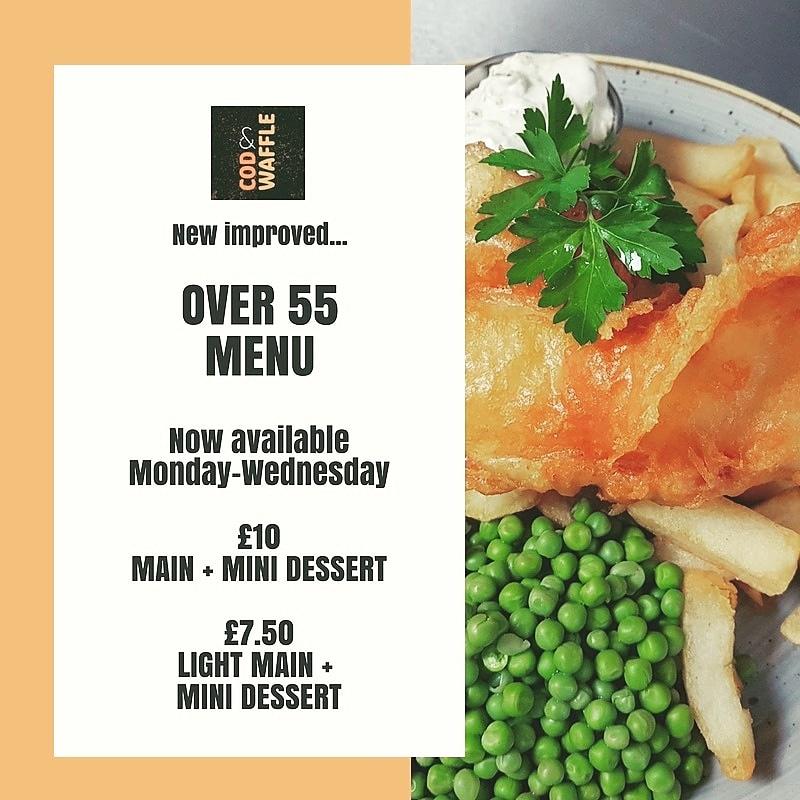Menu at Cod & Waffle, restaurant, Leighton Buzzard