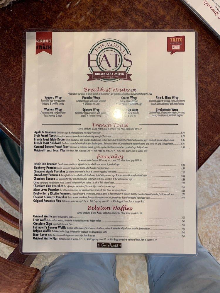Menu at Fairmount Eats restaurant, Hackensack