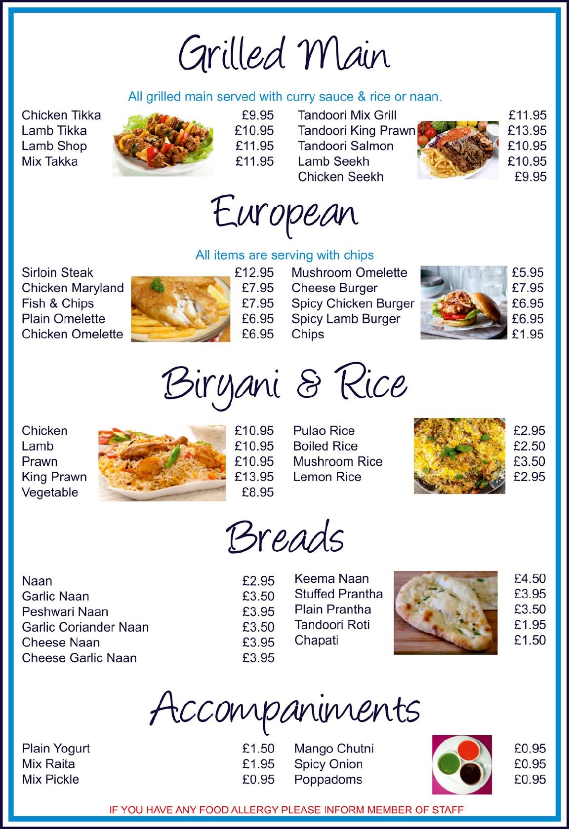Menu at Glasgow Gate Restaurant, Glasgow