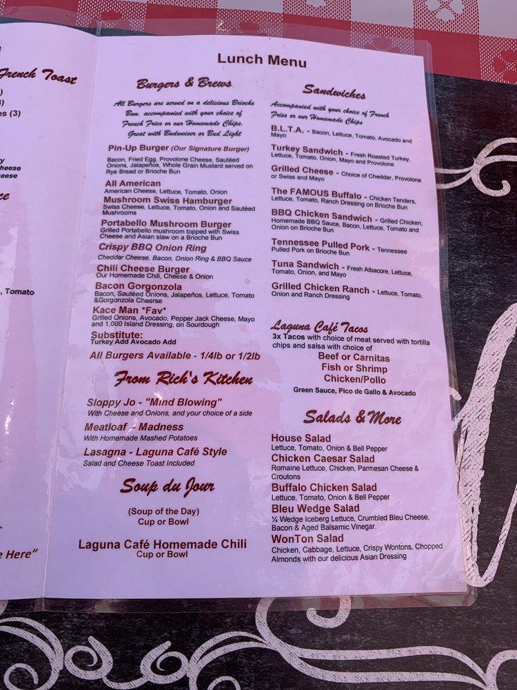 Menu at Laguna Cafe, Laguna Woods, Moulton Pkwy