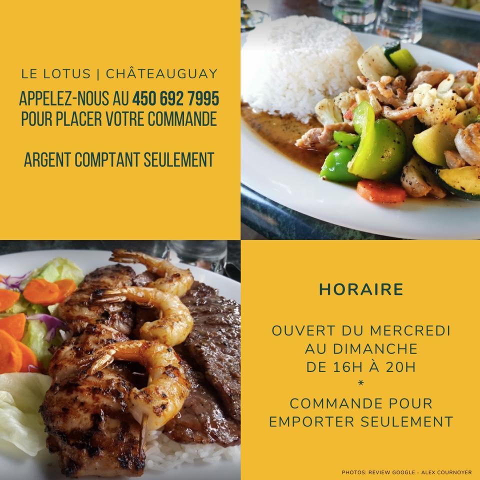 Menu au Le Lotus restaurant, Châteauguay