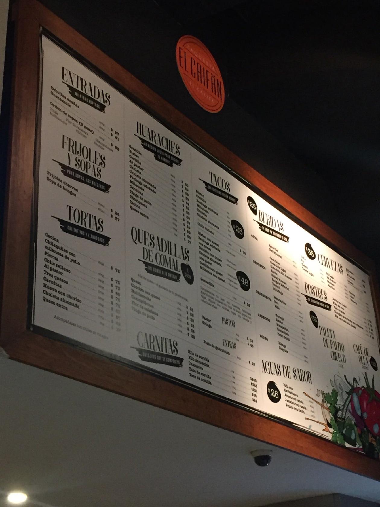 Carta del restaurante Taquería El Caifán (Sucursal Alameda), Ciudad ...